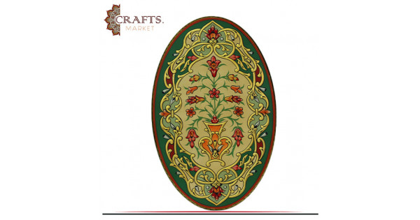 Wooden Hand Painted Oval Shape Wall Art