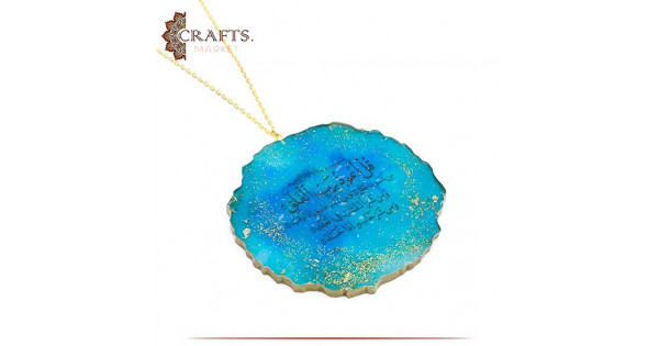 Handmade Duo-Color Resin Pendant with Arabic calligraphy design of ...