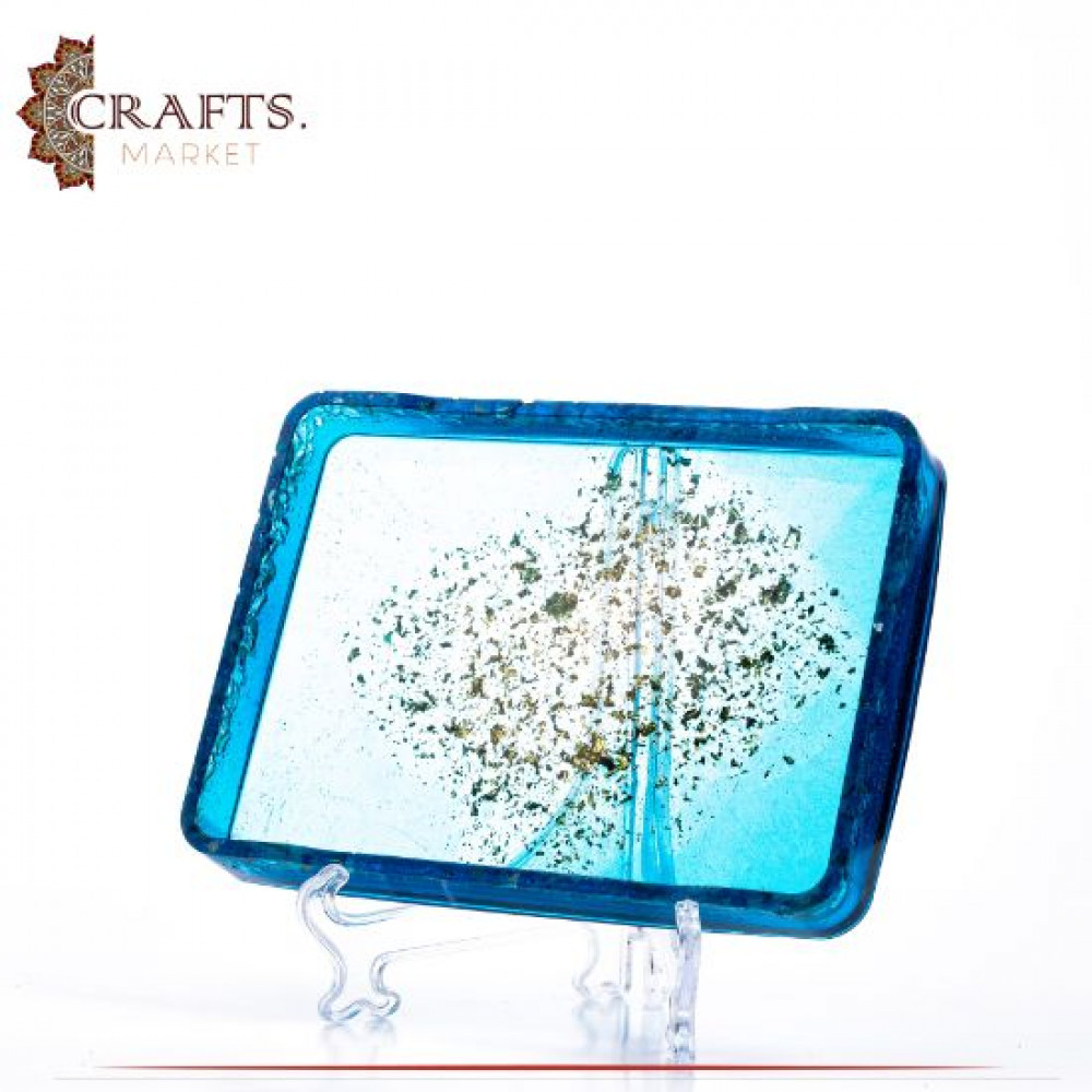 Handmade Blue Resin Plate