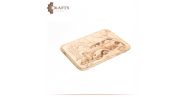 Pyrography Art "Old Car" Design