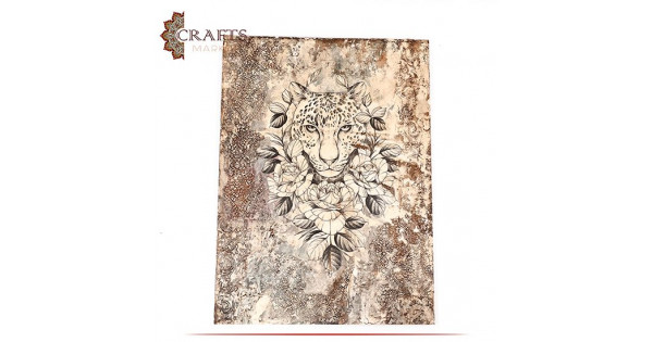 Handmade Multi Color Drawing "Tiger" Design Wall Art