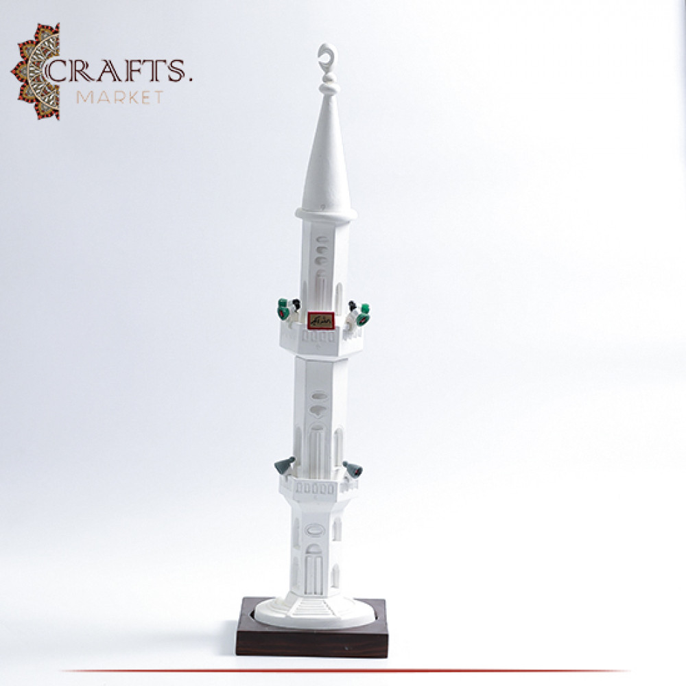 Hand Engraved Gypsum Table Decor with "Mosque Minaret" Design