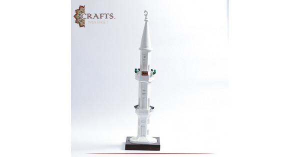 Hand Engraved Gypsum Table Decor with "Mosque Minaret" Design