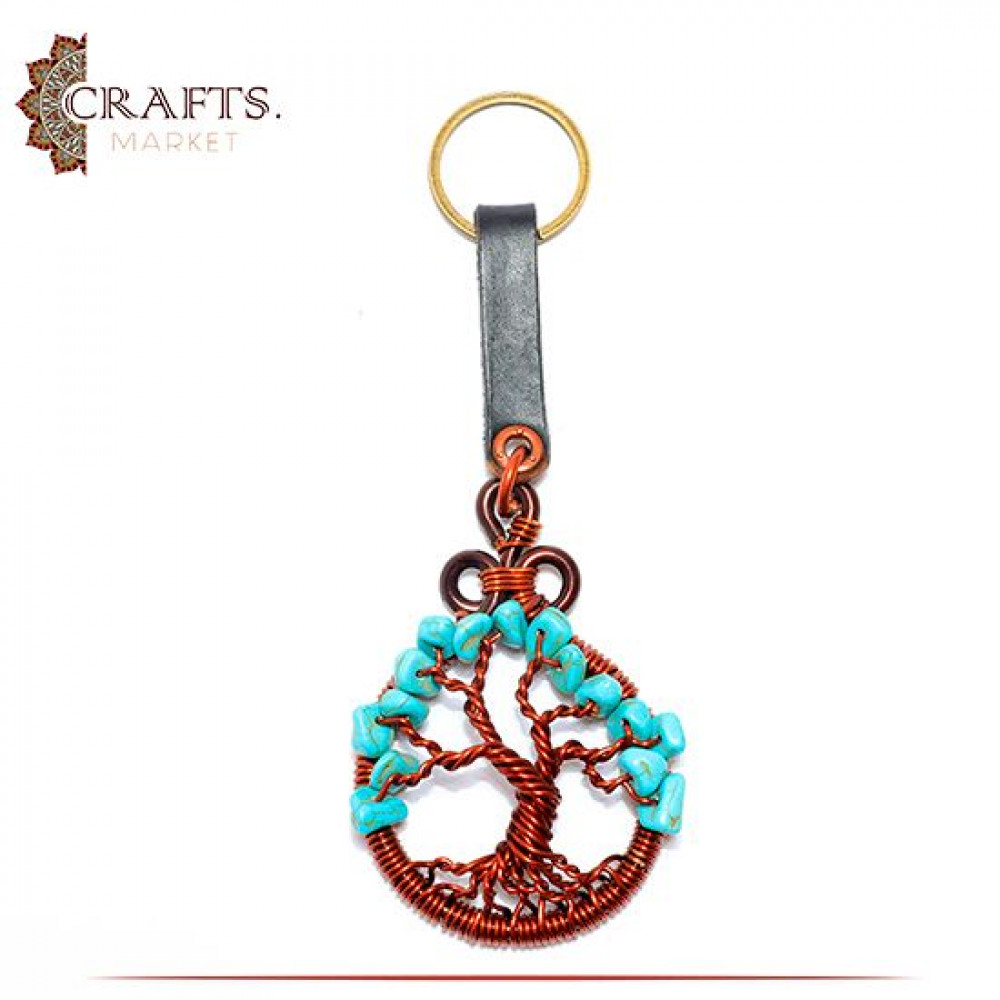 Handcrafted Copper Key Chain " Tree of Life " Design