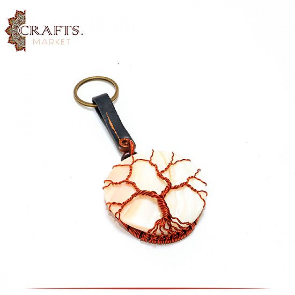 Handcrafted Copper Key Chain " Tree of Life " Design