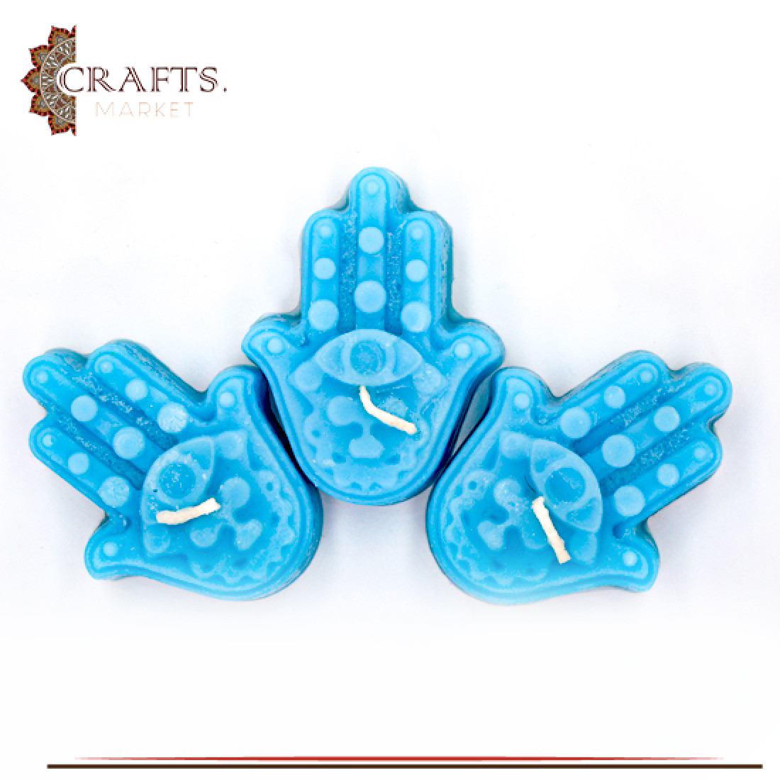 Handmade Candle Set in a "Hamsa" Design, 3PCS