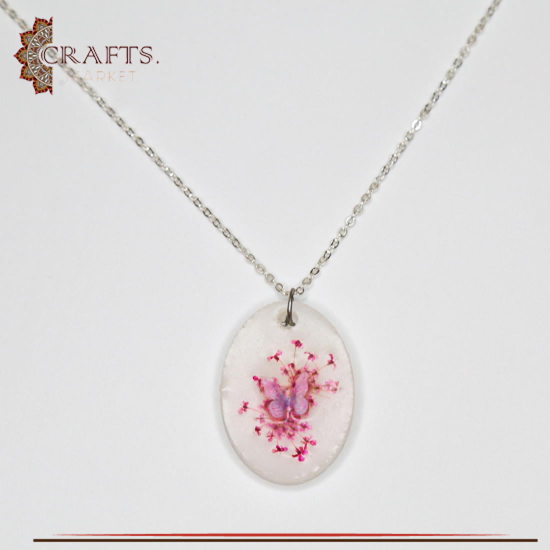 Handmade Metal Women Necklace adorned with "Butterfly" Pendant