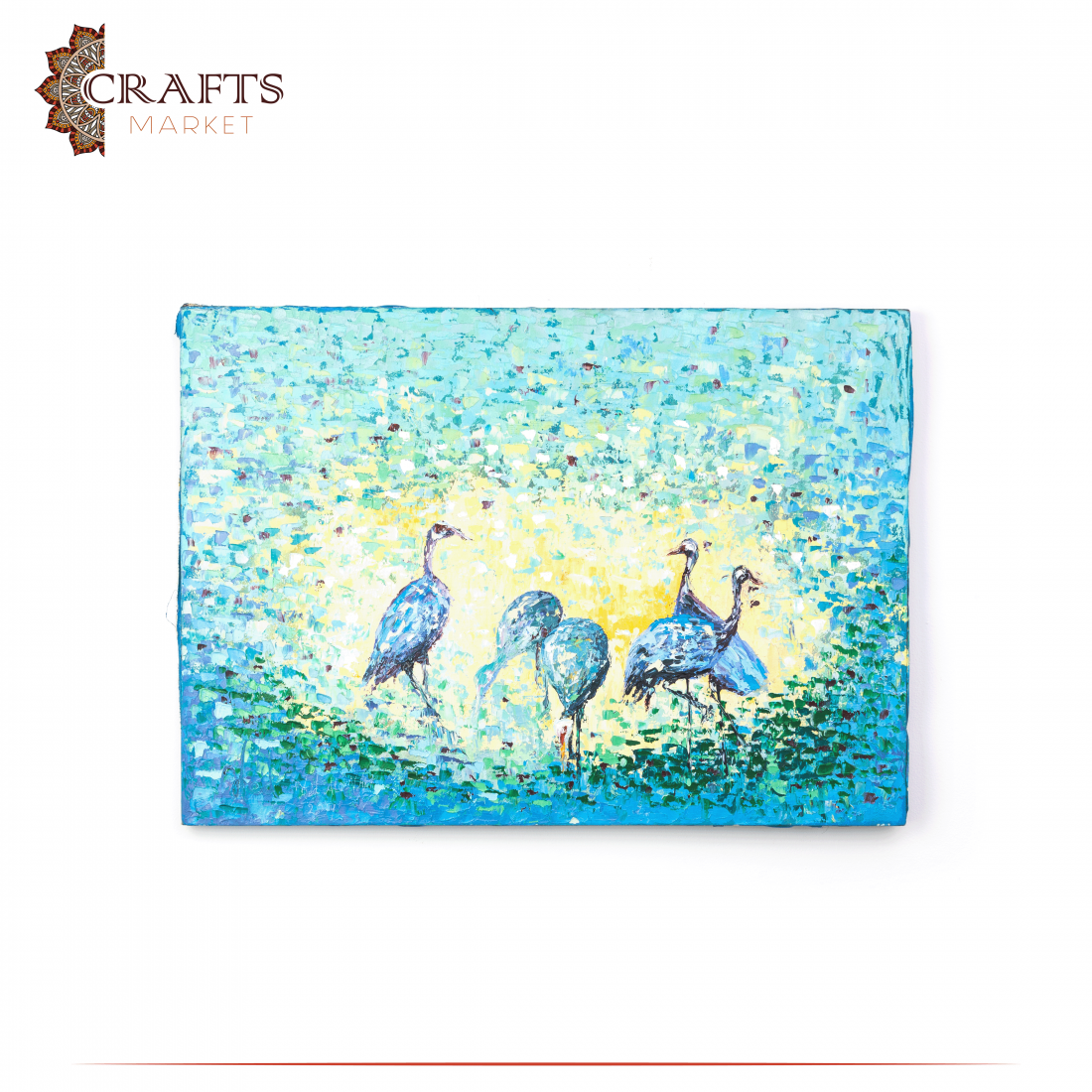 Hand Painted Multi Color Wall Art in " The Birds " design