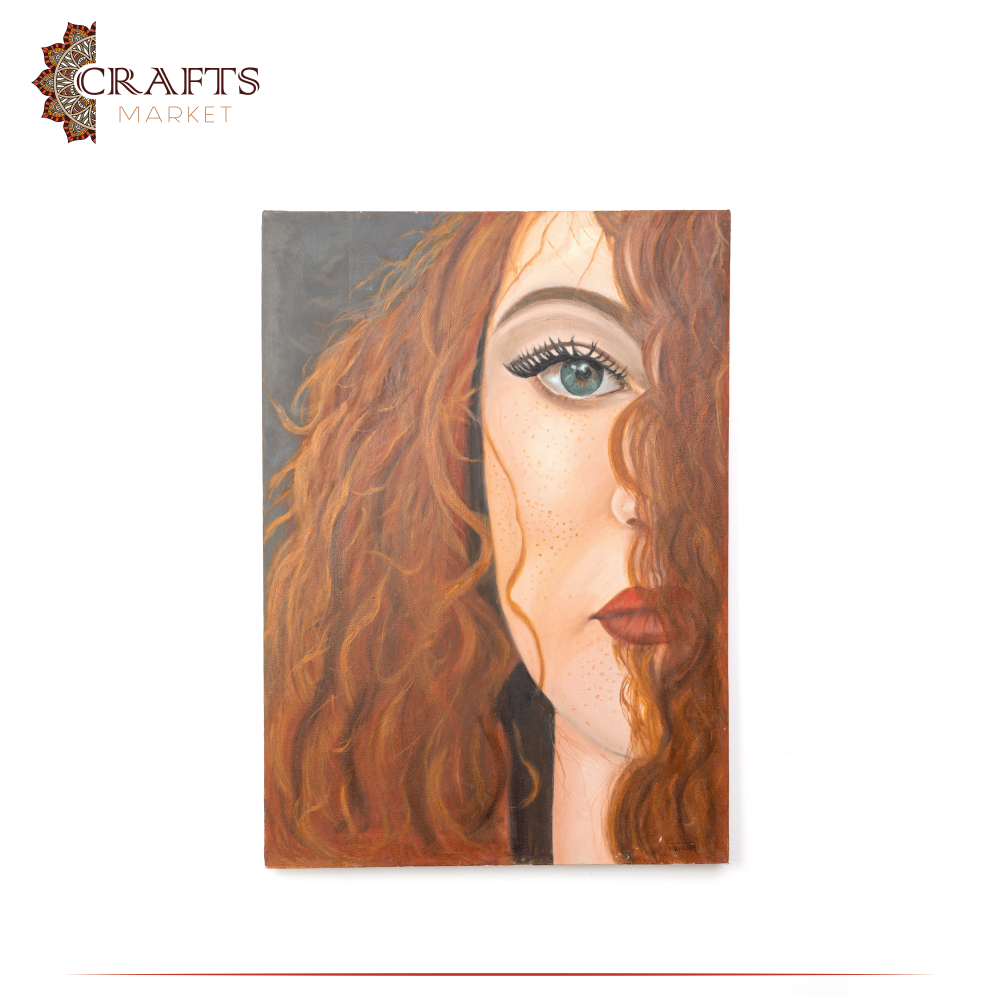 Hand Painted Multi Color Oil Wall Art in " The Other Half " design