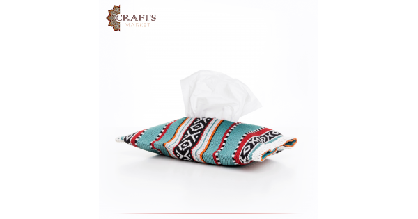 Handmade Turquoise Patterned Pocket Tissue Case