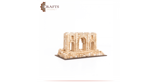 Handmade Beige Gypsum " Jerash Arch " Design Table Decor