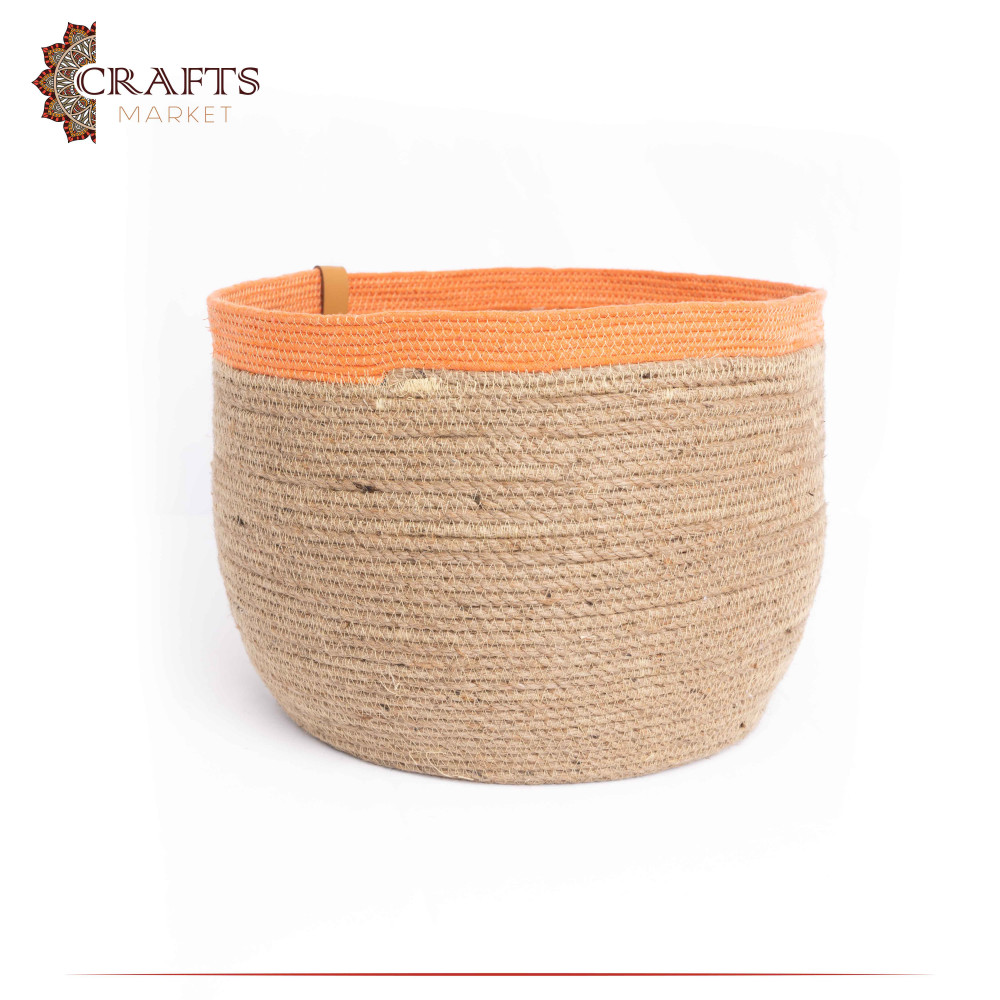 Handmade Due-Color Big Straw Basket