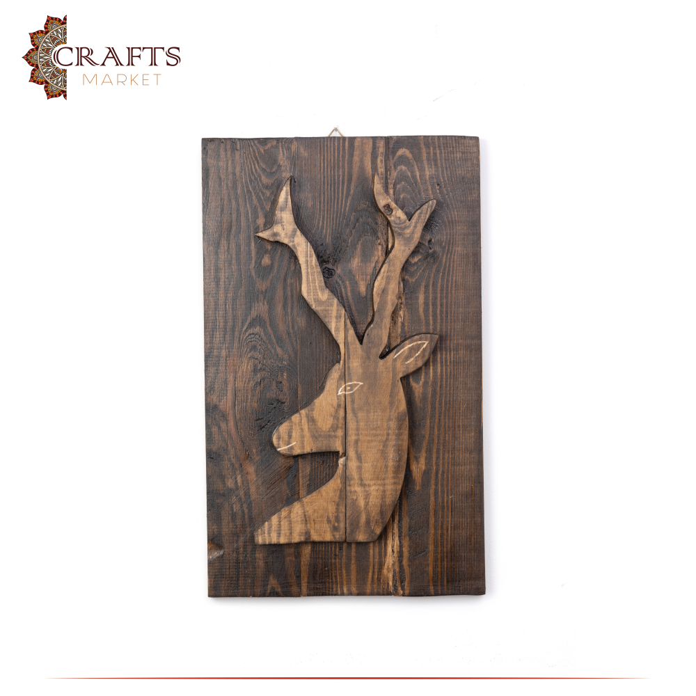 Handmade Dark Brown Wooden " Gazelle" Design Home Decor