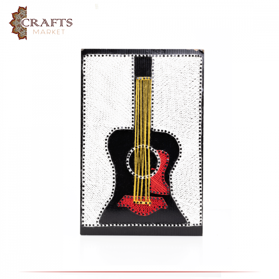 String Art Handmade Multi Color " Guitar " Design