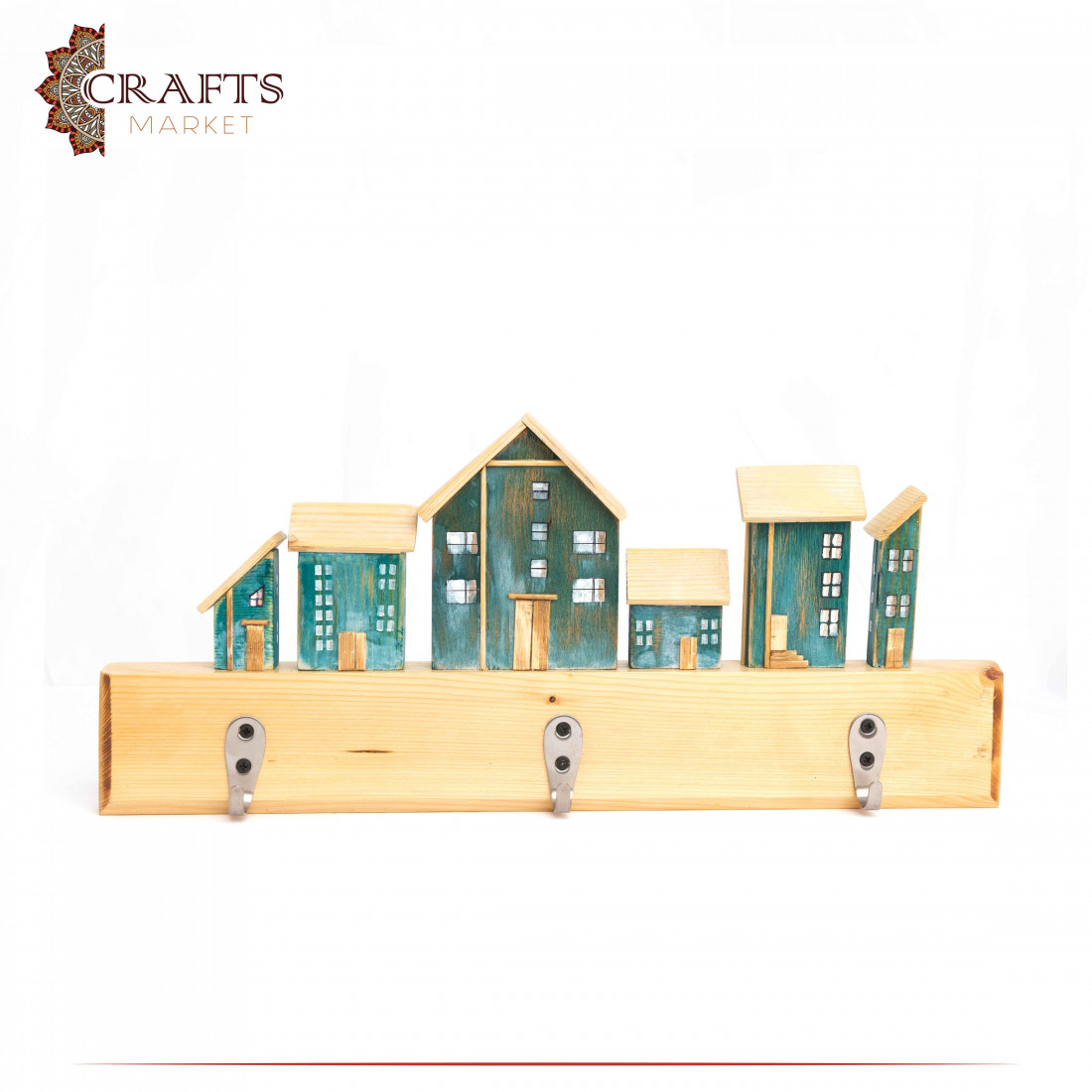 Handmade Duo-Color Wooden Clothes Hanger with a City Design