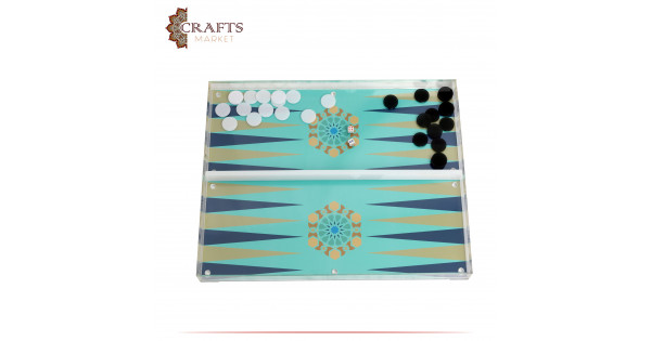 Handmade Multi-Color Acrylic Backgammon Table with a modern design