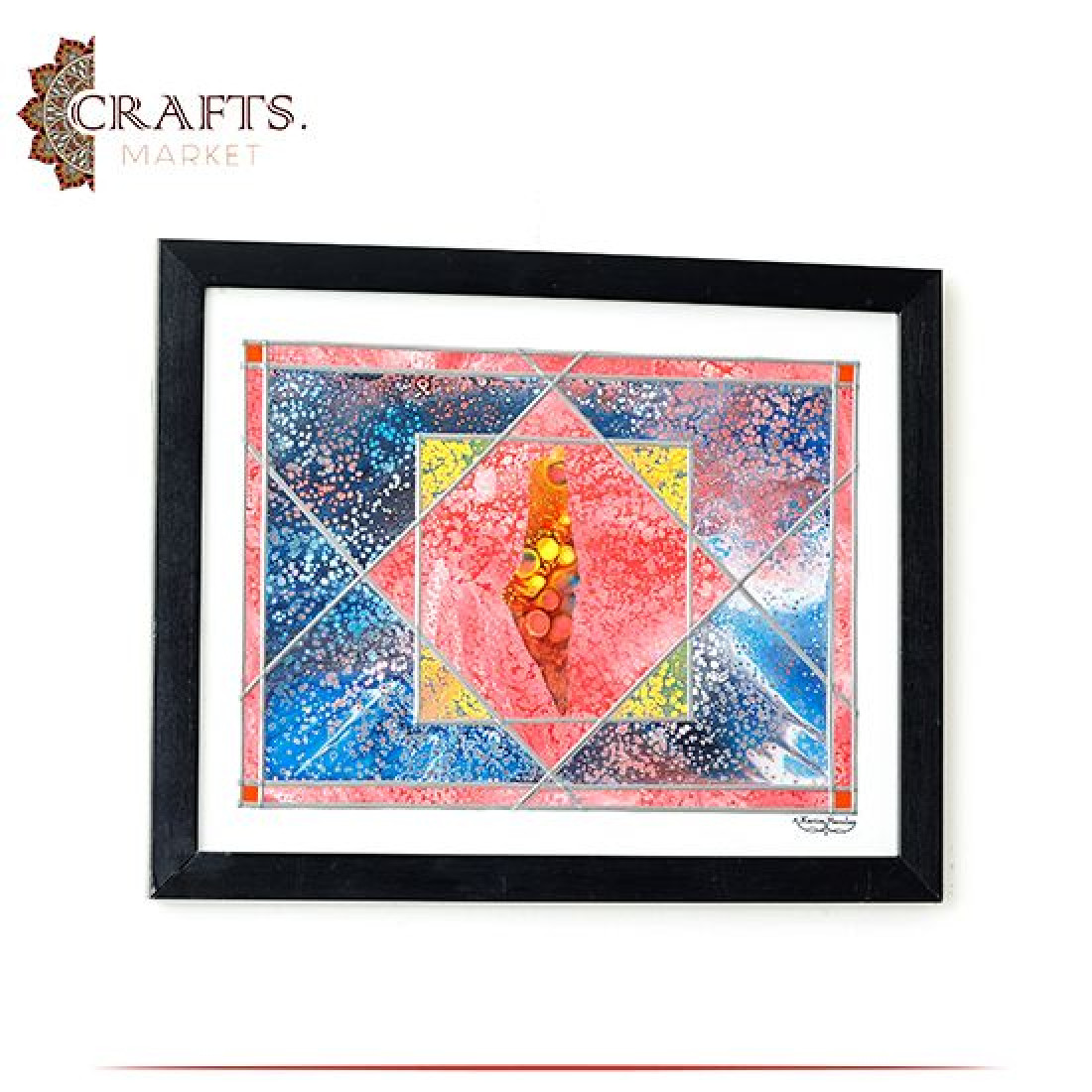 Hand Drawing Oil Painting Wall Art with Palestine Map design