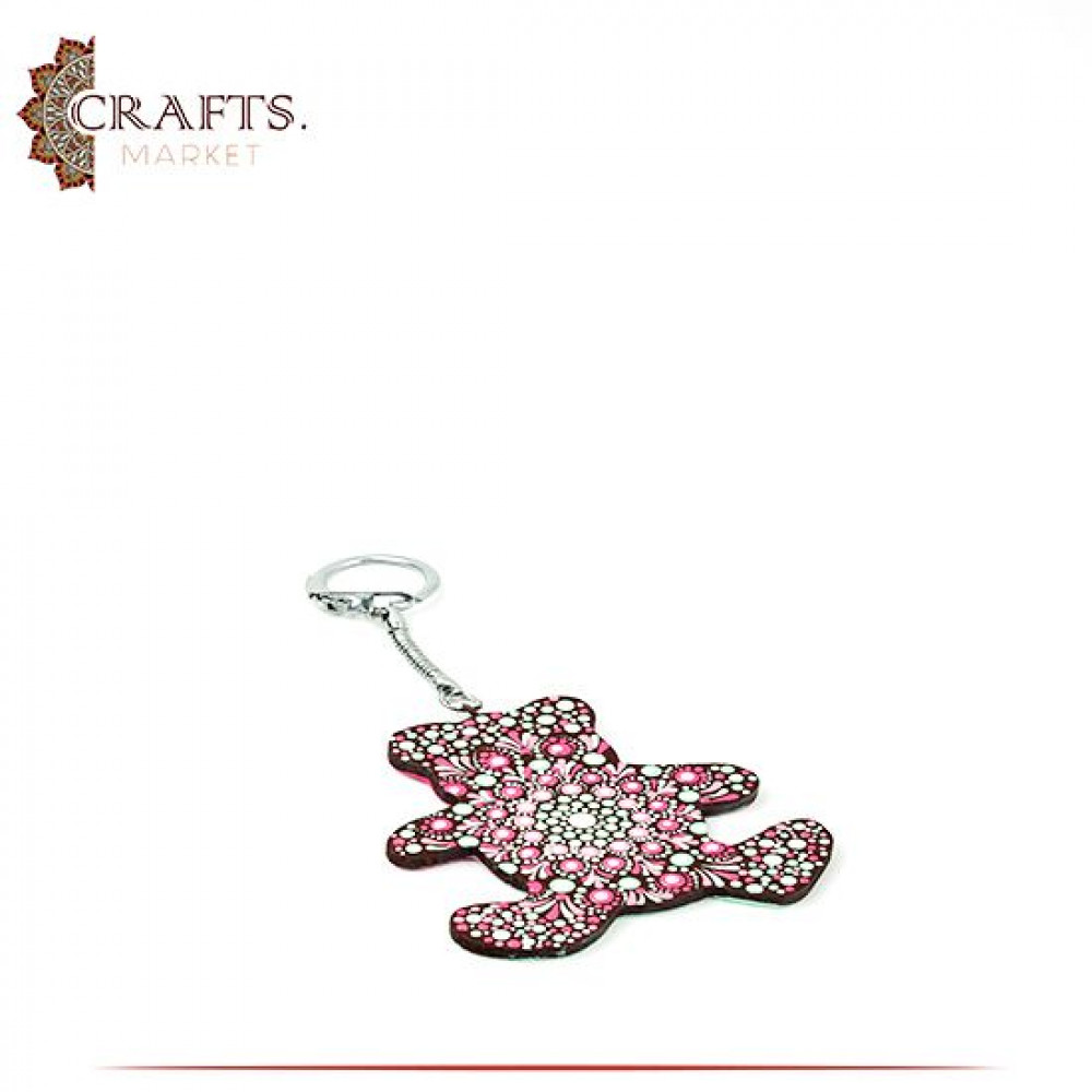 Hand-painted Wooden " Bear " Key Chain