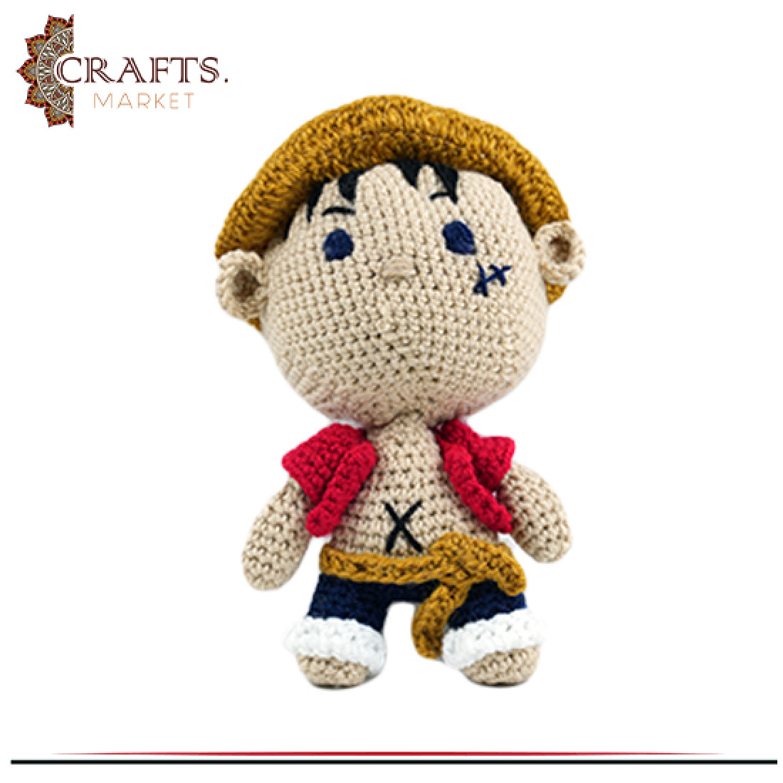 Handmade Multicolor "Luffy" Fabric Doll